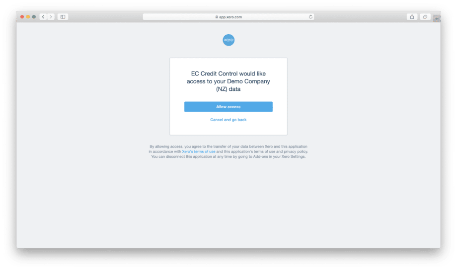Setting up the Xero connection with EC Credit Control » EC Credit Control